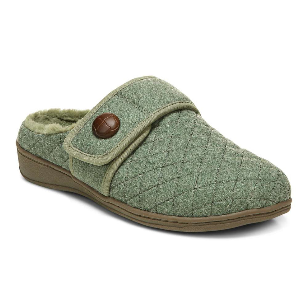Carlin Mule Slipper - Army Green – Vionic Shoes